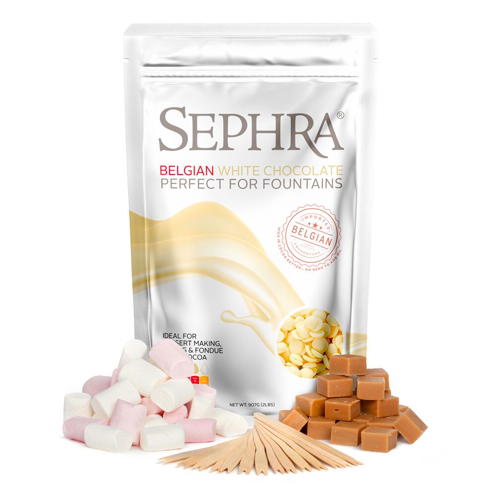 Sephra White Chocolate Fountain Fondue Pack for 50 Guests
