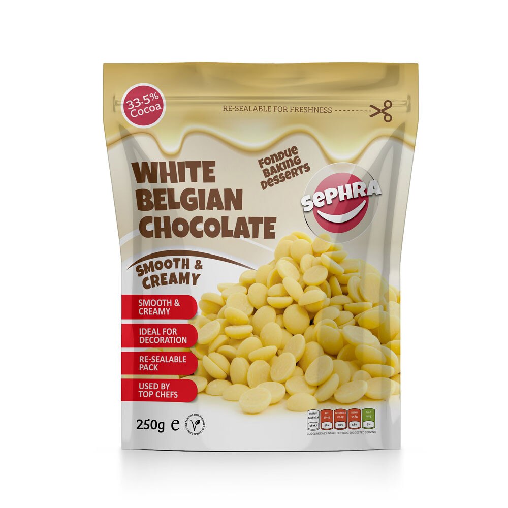 Sephra White Luxury Belgian Couverture Chocolate - 250g