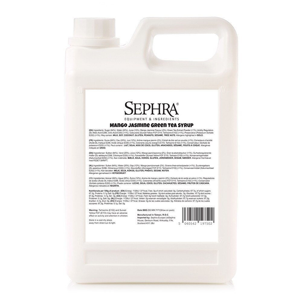 Sephra Mango Jasmine Green Tea Syrup 2.5kg